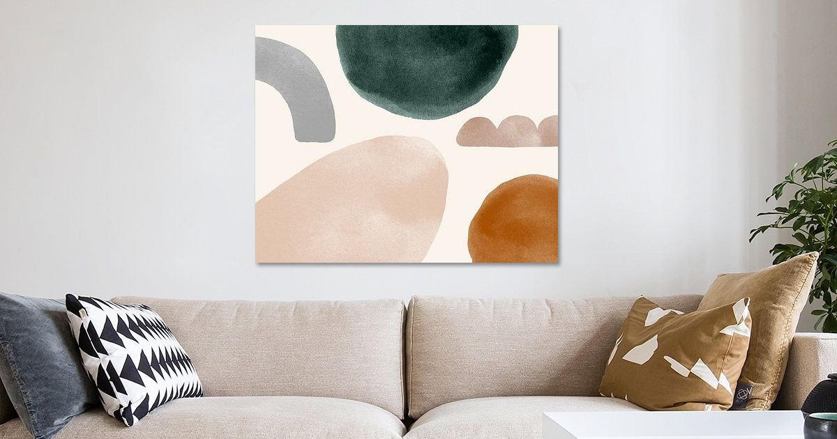 Modern abstract aquarel in aardetinten. van Studio Allee op canvas, behang en meer